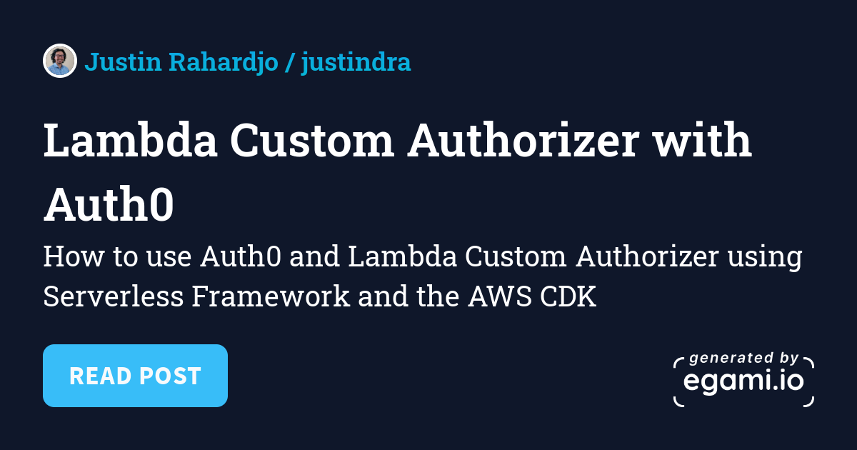 Lambda Custom Authorizer With Auth0 Justin Rahardjo